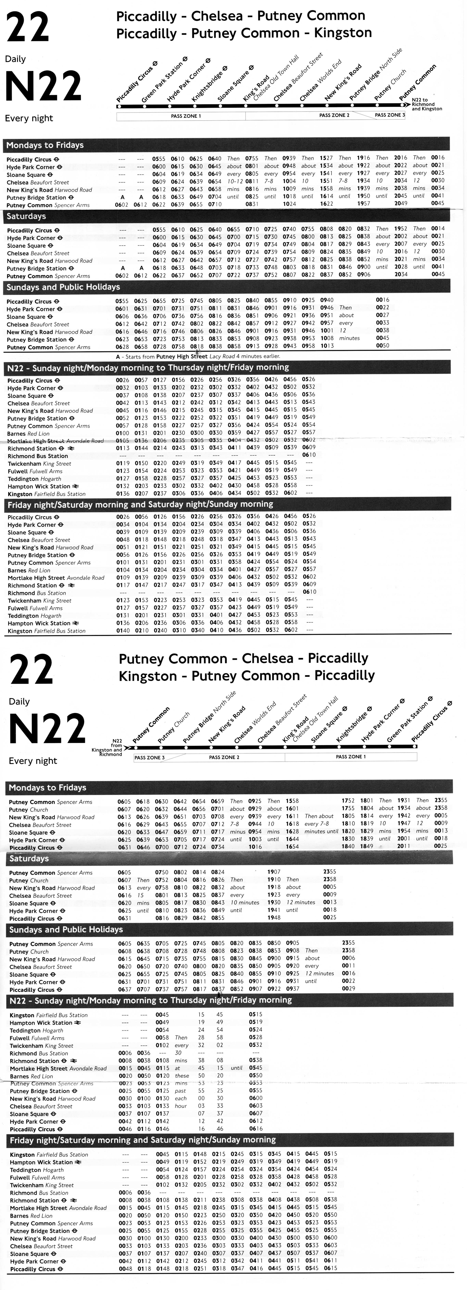 London Bus Route N22
