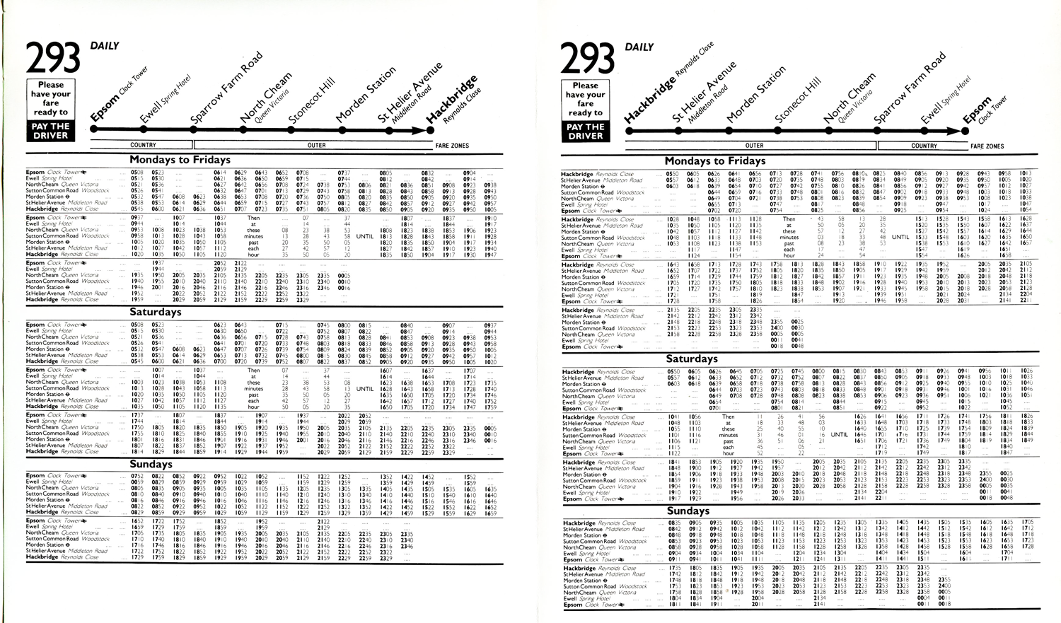 London Bus Route 293