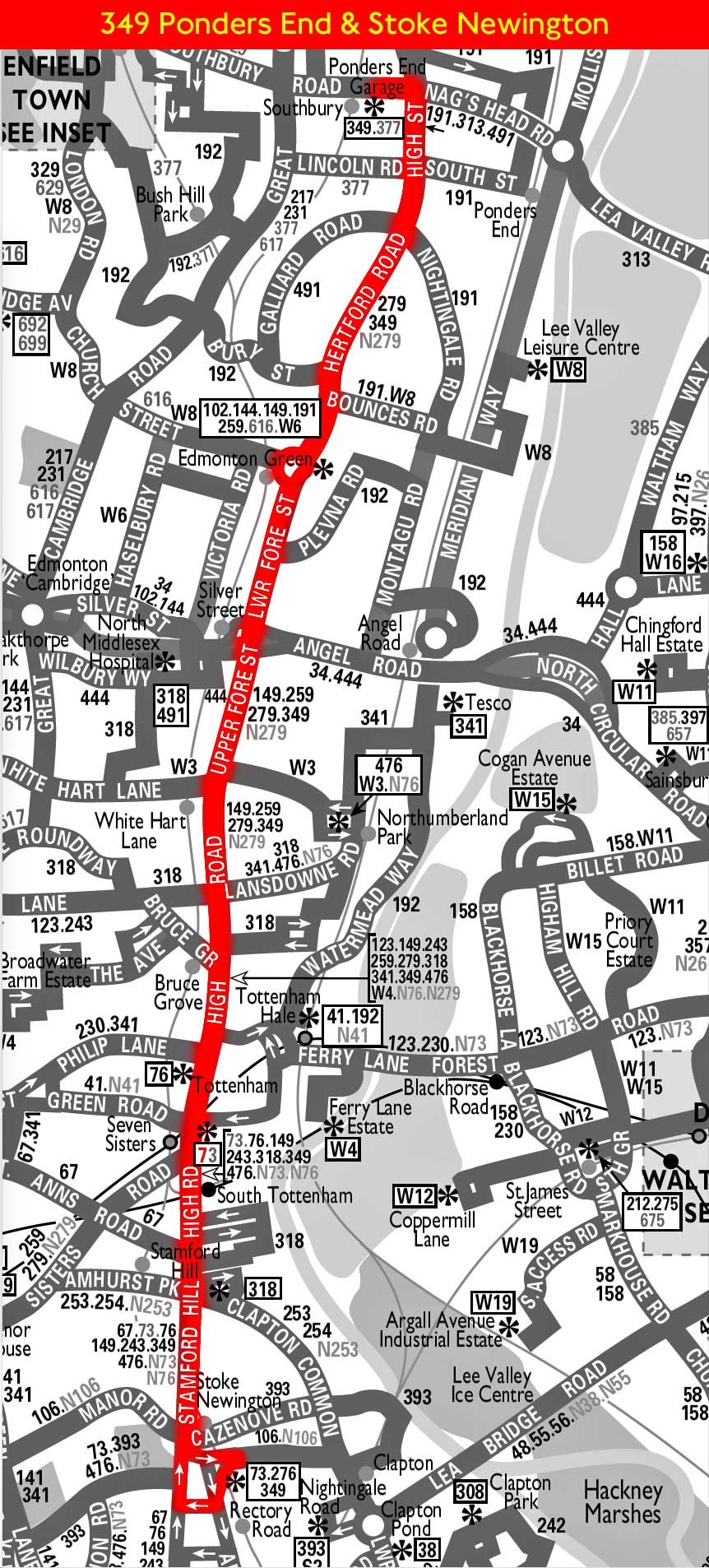 London Bus Route 349 London Bus Route 349