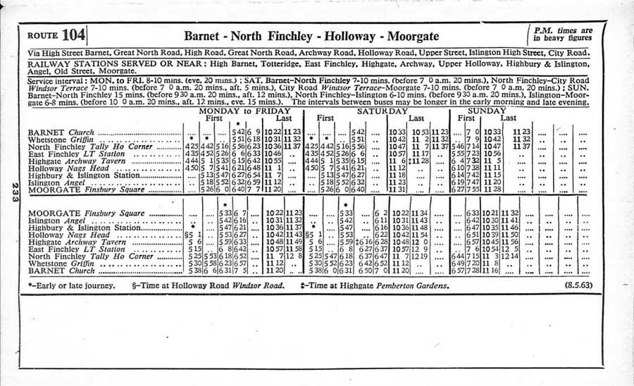 London Bus Route 104